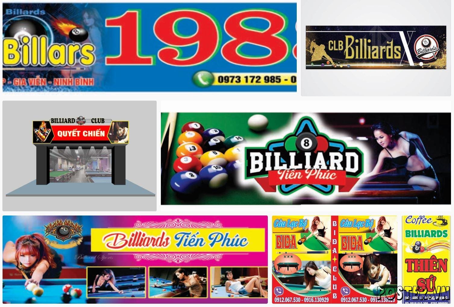 Biển Quảng Cáo Quán Bi-A - Billiard Club | Poster.vn