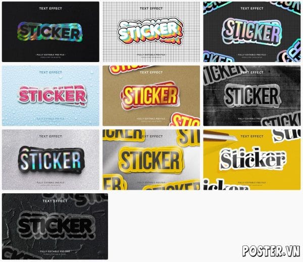 Download 10+ Sticker Text Effect | Poster.vn