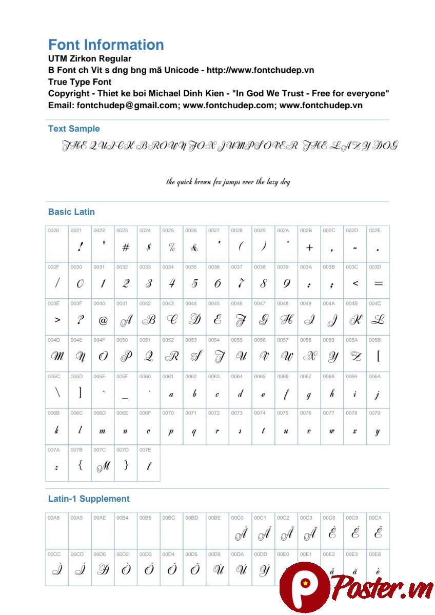Download Font UTM Scriptina KT - Đồ Họa Poster.vn | Poster.vn