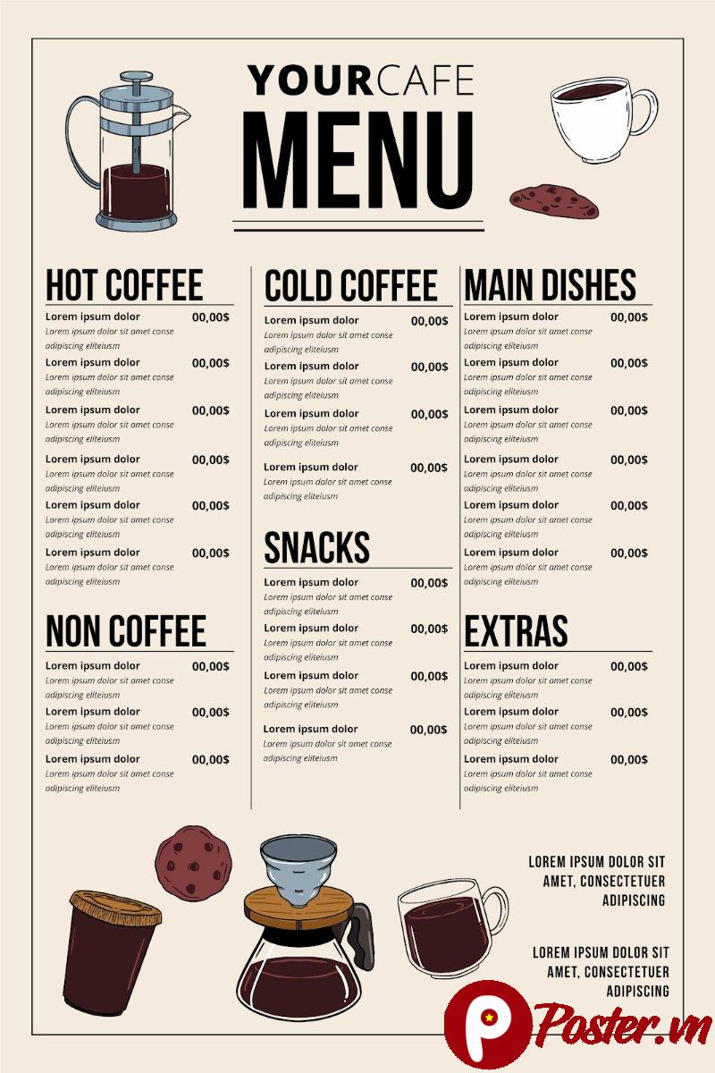 Download Mẫu Menu Cafe Đẹp Vector | Poster.vn