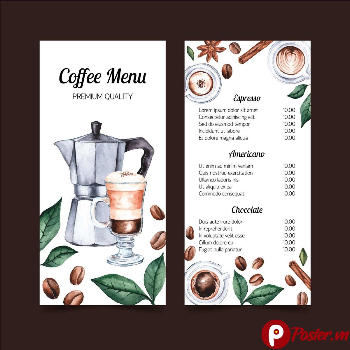 Download Mẫu Menu Cafe Đẹp Vector | Poster.vn