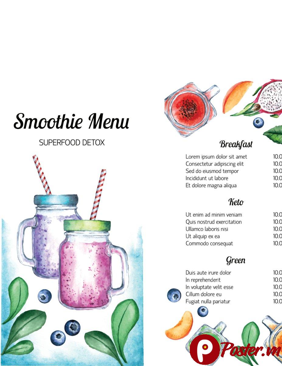 Download Mẫu Menu Smoothie Detox Vector | Poster.vn