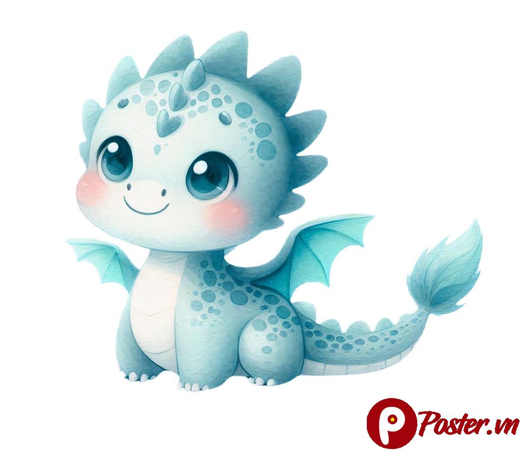Download Vector Rồng Xanh Cute | Poster.vn