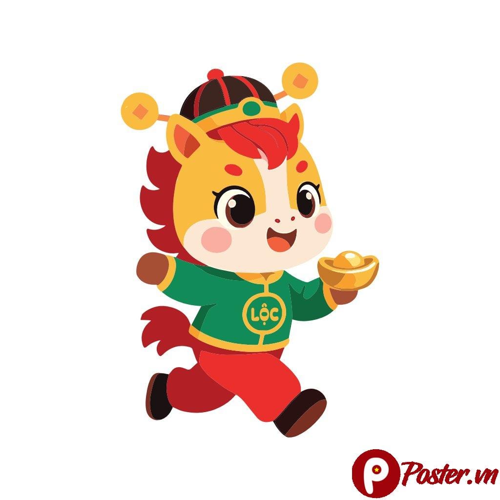 Download Vector Ngựa Chibi Tài Lộc - File AI Sắc Nét | Poster.vn