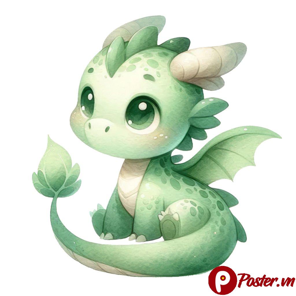 Download Vector Rồng Con Dễ Thương Ăn Pizza | Poster.vn