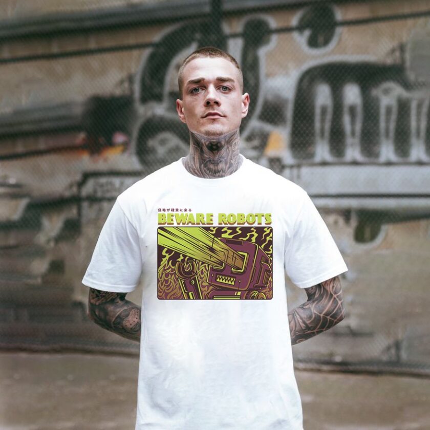 Download Mẫu Áo Thun Robot Skateboard Vector | Poster.vn